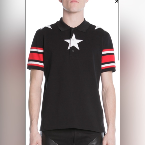 Givenchy | Shirts | Givenchy Star Knit Polo Black | Poshmark